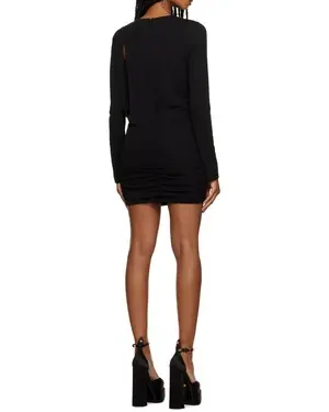 Versace Cut-out Long Sleeve Mini Dress - Black