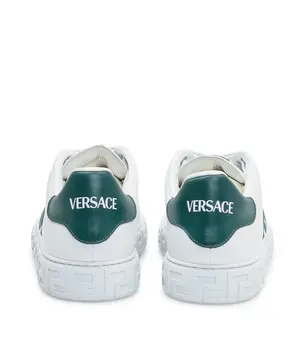 Versace Greca-printed Lace-up Sneakers - White