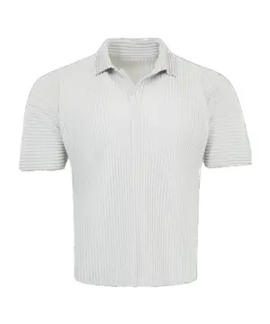 Issey Miyake Plissé-effect Polo Shirt - White