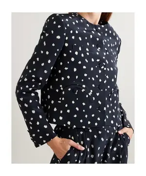 BLAZÉ MILANO Polka Dot Silk Jacket - Black