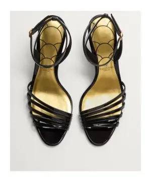 Valentino Garavani Ladycrush Ankle-strap Open-toe Sandals With Crystal Embellishments - Black/silver