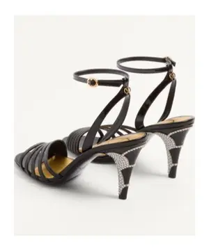 Valentino Garavani Ladycrush Ankle-strap Open-toe Sandals With Crystal Embellishments - Black/silver