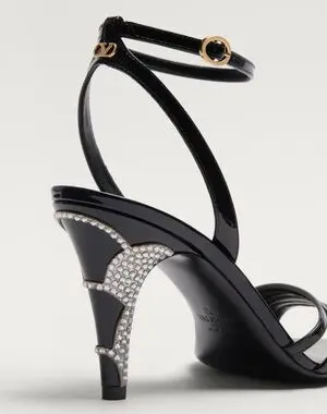Valentino Garavani Ladycrush Ankle-strap Open-toe Sandals With Crystal Embellishments - Black/silver