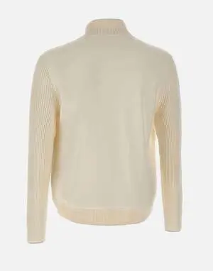 Eleventy Knitted Panel Zip Jacket - Nude