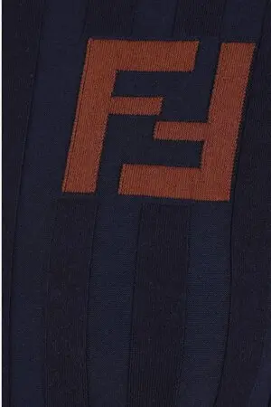 Fendi Short Sleeve Ribbed Mini Dress