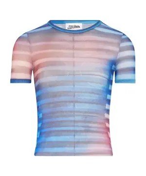 JEAN PAUL GAULTIER Striped Tulle T-shirt