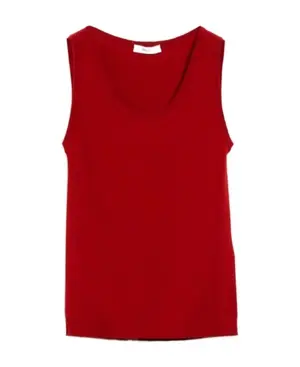 Max Mara Ribbed Sleeveless Vest - Red