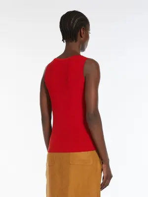 Max Mara Ribbed Sleeveless Vest - Red