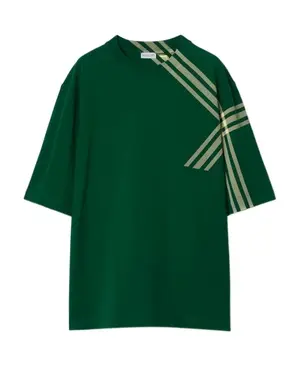 Burberry Checked Crewneck T-shirt - Green