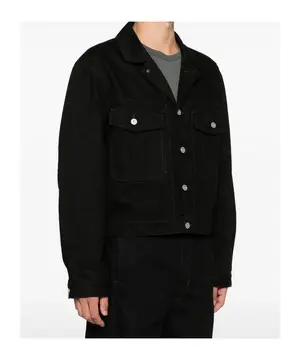 LEMAIRE Trucker Jacket With Button Fastening Flap Pockets - Black