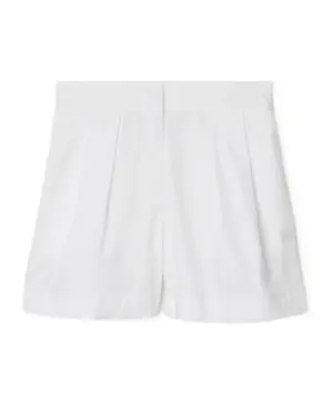 Burberry Equestrian Knight Embroidered Cotton Shorts - White