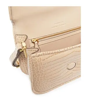 Pinko Love Birds Box Embossed Mini Shoulder Bag - Beige
