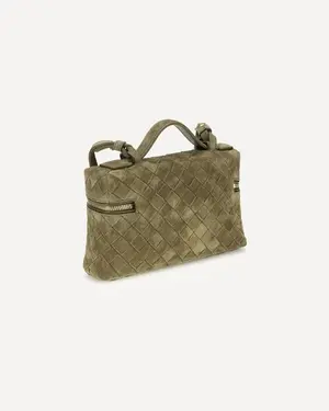 Bottega Veneta Intrecciato Zipper Shoulder Bag - Green