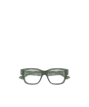 Gucci Gucci Monogrammed Rectangle Eyeglasses Gray