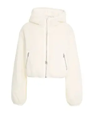Pinko Long Sleeve Hooded Casual Jacket - White