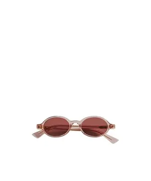 Bottega Veneta Oval Frame Sunglasses - Pink/brown