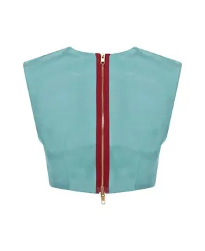Gucci Shoulder-pads Sleeveless Cropped Top