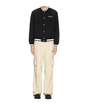Off-White Script Button-up Varsity Jacket