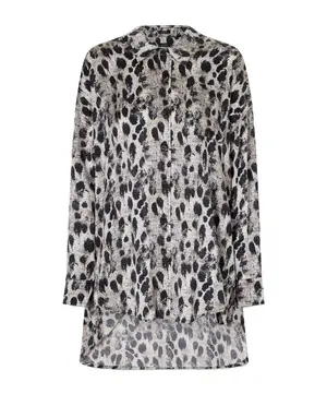 R13 Leopard Print Buttoned Shirt With Long Sleeves And Chest Pocket - No