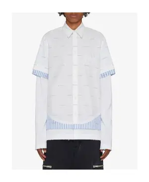 Givenchy All-over Logo Printed Double-layered Shirt