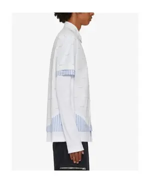 Givenchy All-over Logo Printed Double-layered Shirt