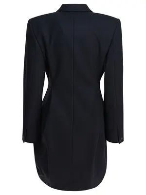 Alaïa Double-breasted Knee-length Coat - Dark Blue