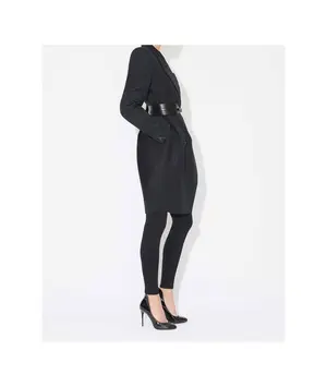 Alaïa Double-breasted Knee-length Coat - Dark Blue