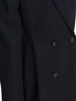 Alaïa Double-breasted Knee-length Coat - Dark Blue