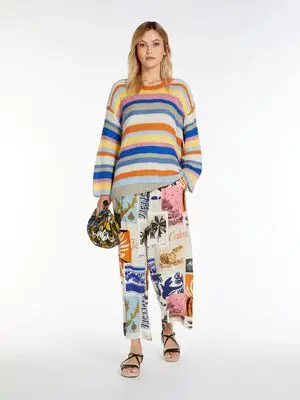 Max Mara Printed Silk Crepe De Chine Wide-leg Trousers - Multicolor