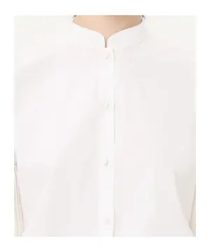 Valentino Garavani Embroidered Cotton Popeline Shirt With Mandarin Collar