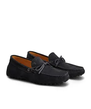 TOD'S Logo Embossed Lace-up Loafers - Black