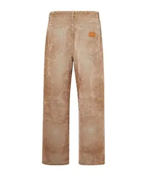 Fendi Logo Patch Straight-leg Jeans - Brown