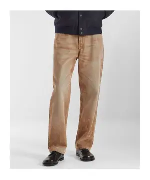 Fendi Logo Patch Straight-leg Jeans - Brown