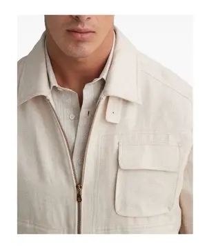 Brunello Cucinelli Spread Collar Zip-up Bomber Jacket