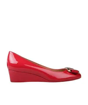 FERRAGAMO Patent Leather Bow Wedge