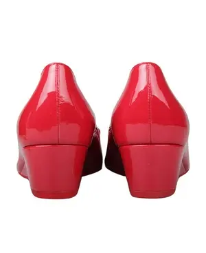 FERRAGAMO Patent Leather Bow Wedge