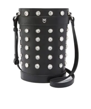 Pinko Mini Bucket Bag With Rhinestones