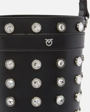 Pinko Mini Bucket Bag With Rhinestones