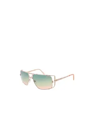 Cazal Aviator Sunglasses With Geometric Accents - Nude