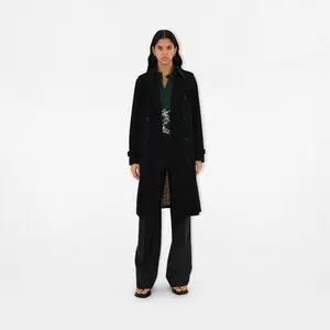 Burberry Double Breasted Belted Trench Coat - Black