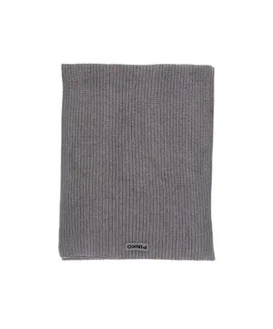 Pinko Logo Patch Knitted Scarf - Grey