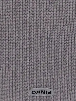 Pinko Logo Patch Knitted Scarf - Grey
