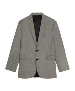 Celine Houndstooth Wool Boxy Jacket - No