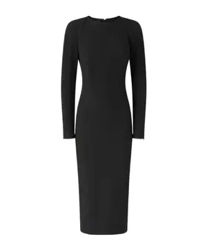 Pinko Long Sleeve Ribbed Shoulder Slim-fit Dress