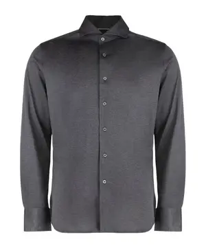 Canali Long-sleeved Button-up Shirt - Black