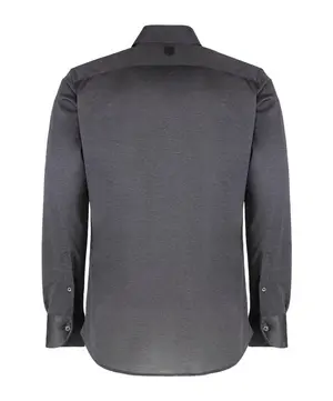 Canali Long-sleeved Button-up Shirt - Black