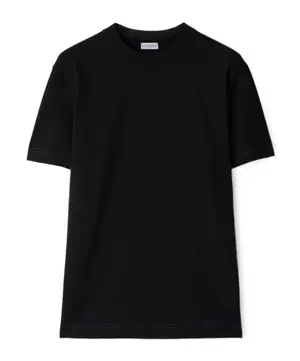 Burberry Logo Embroidered Crewneck T-shirt - Black