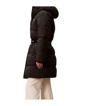 Calvin Klein Belted Hooded Puffer Coat - Black