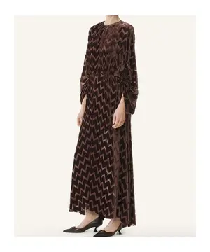 LANVIN Zigzag" Print Velvet Maxi Dress