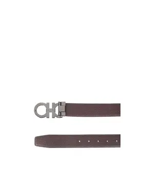 FERRAGAMO Gancini Reversible Belt - Black